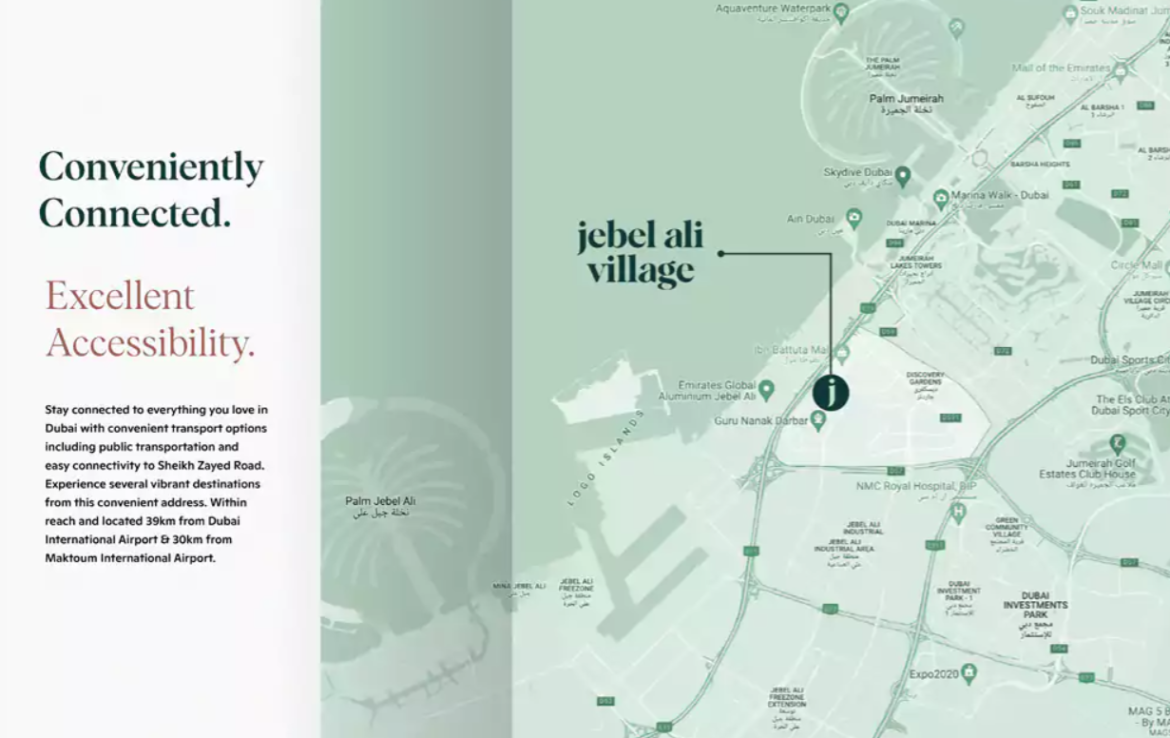 Jebel Ali Village Townhouses - Location Map | My Dubai Properties