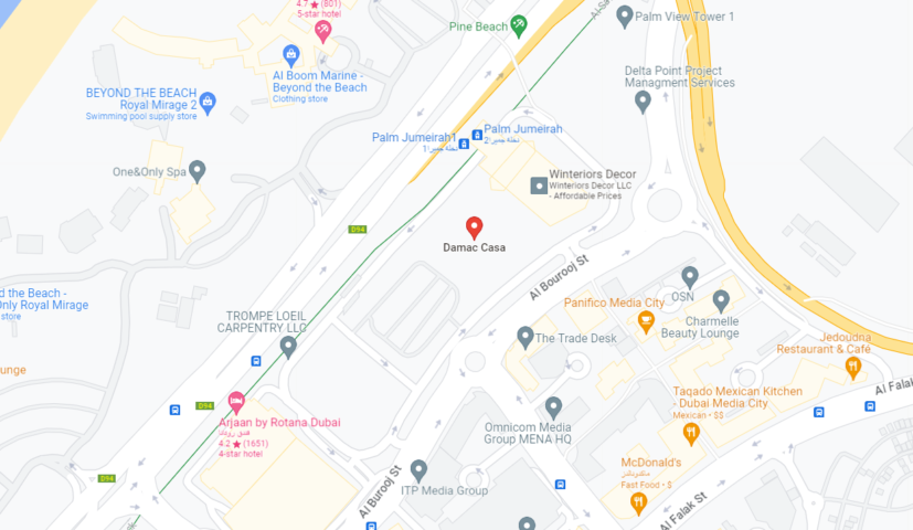 Damac Casa Tower - Location Map | My Dubai Properties