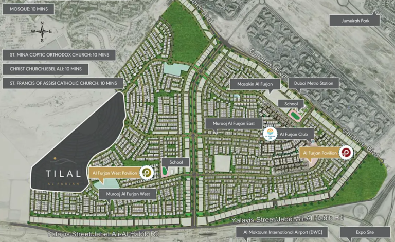 Tilal Al Furjan Villas - Master Plan | My Dubai Properties